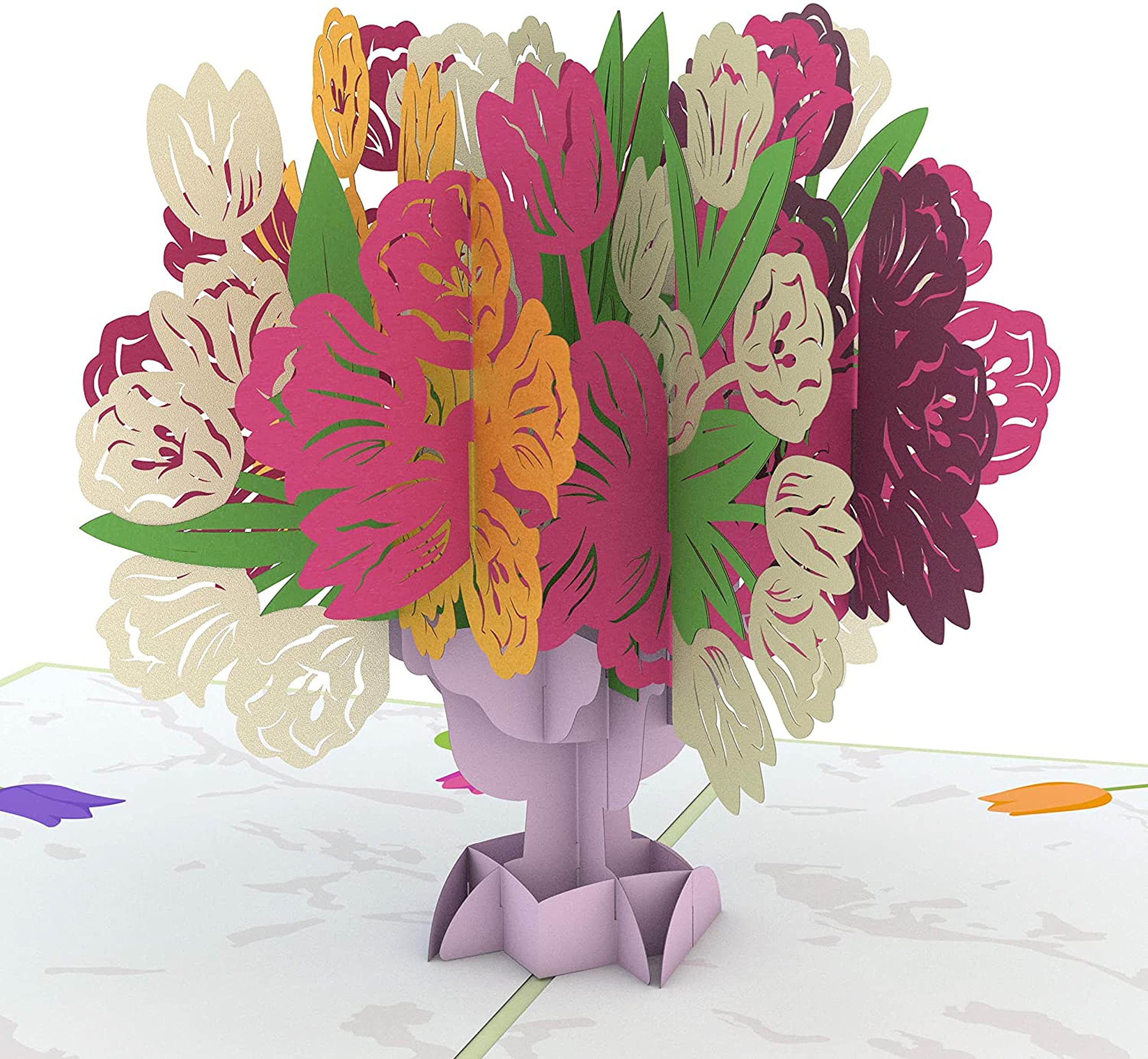 Buy LovepopTulip Paper Bouquet Pop Up Card, 5x7-3D Greeting Card for ...