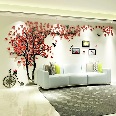 Amazon.com: 3D Tree Wall Stickers - DIY Tree and Birds Wall Decals ...