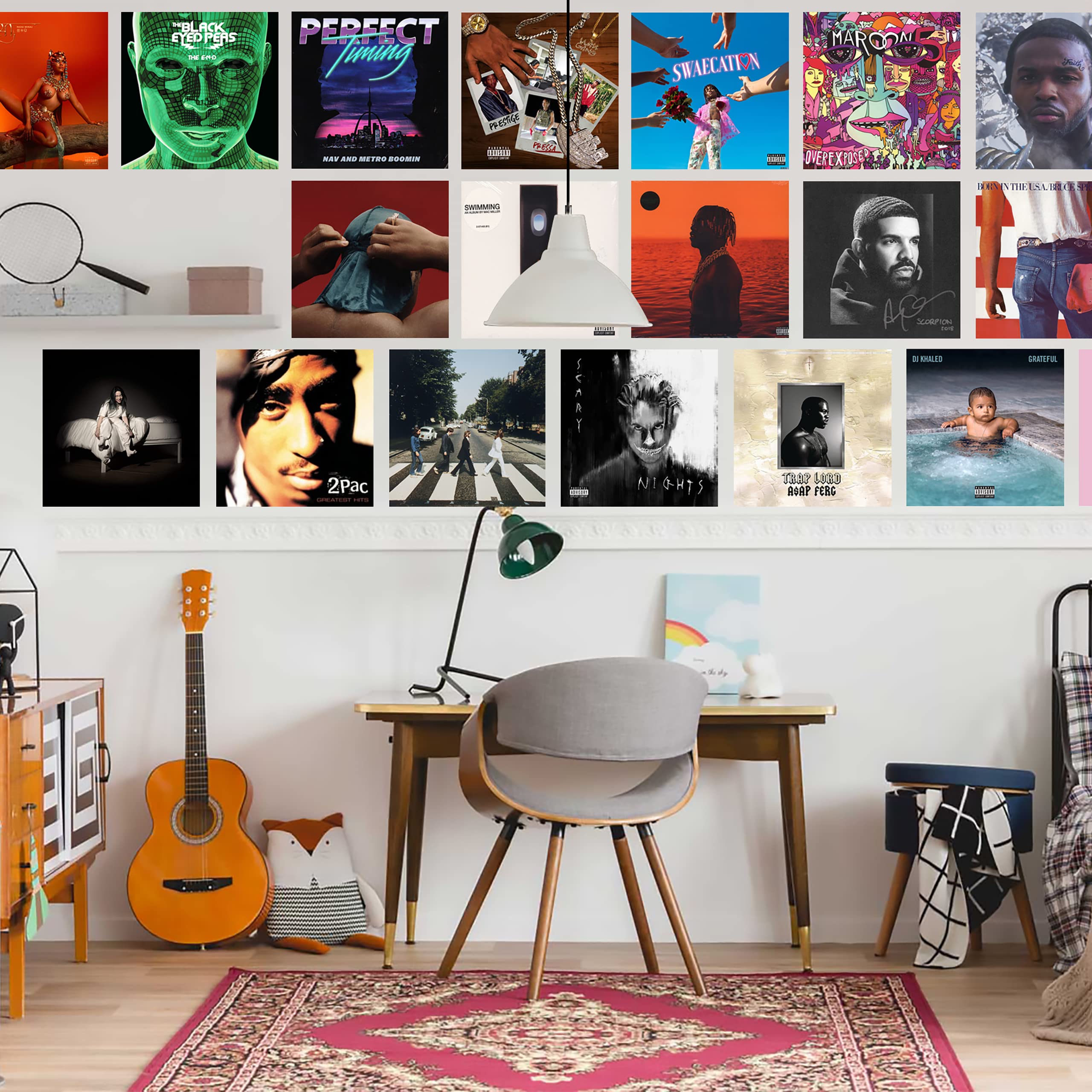 Buy 100 Pcs Album Cover Aesthetic Pictures Wall Collage Kit, Album ...