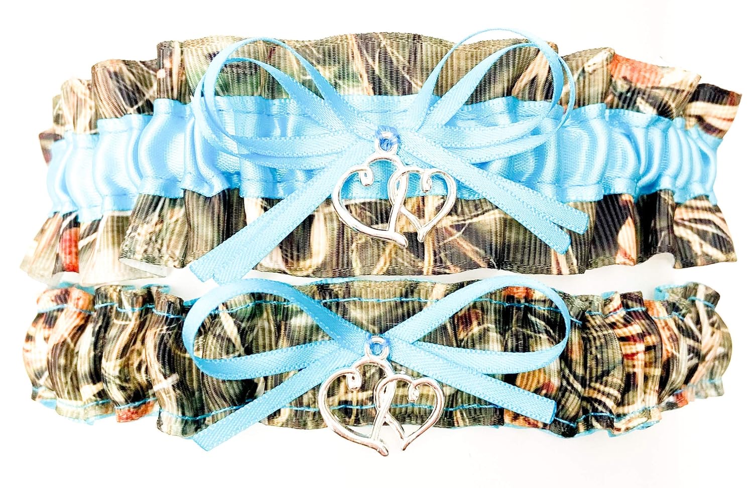 Amazon.com: Turquoise Camouflage Satin Wedding Bridal Garter Set ...