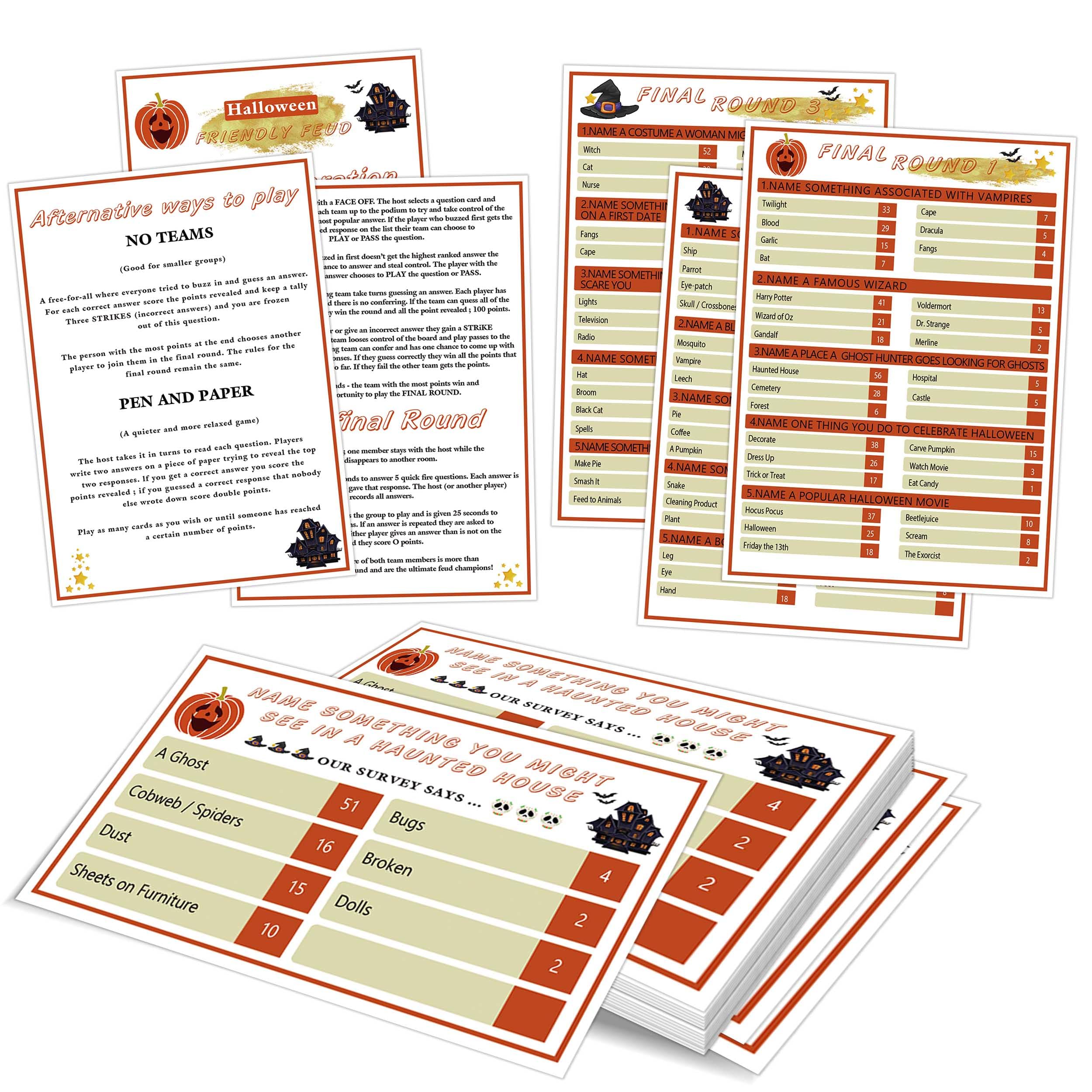 Amazon.com: Halloween Friendly Feud Game, Family Feud Quiz, Halloween ...