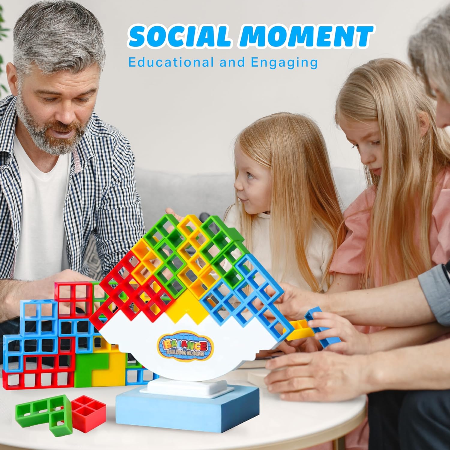 Tetra Tower – Juego de 48 piezas de ataque apilable, juegos familiares ...