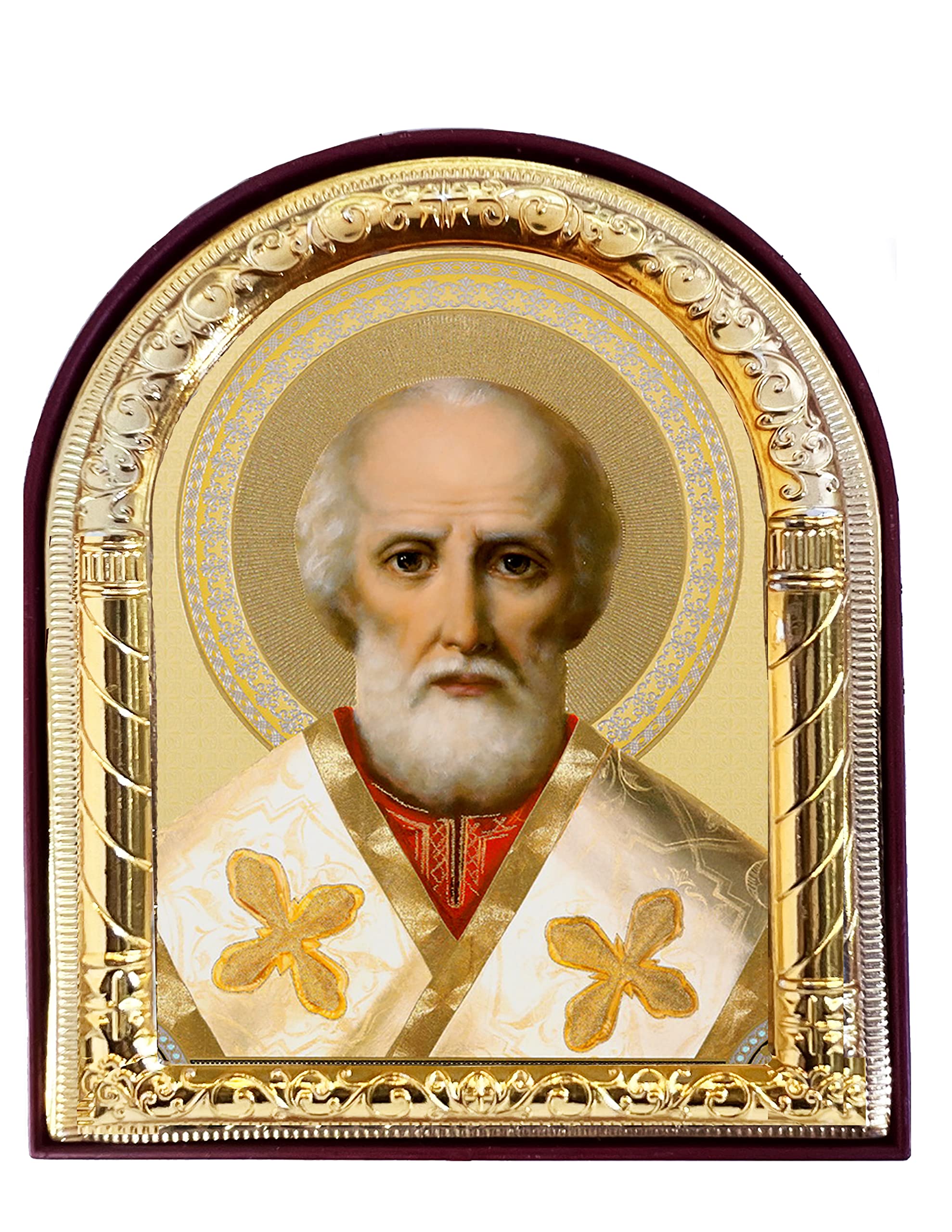 Amazon.com: The Wonderworker Saint St Nicholas Icon Orthodox In Arched ...