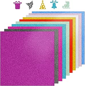 BEISHIDA Papel cartolina colorida, cartolina com glitter de 30,5 cm x ...