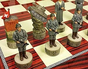 Amazon.com: World War 2 US vs Germany Chess Set Hand Painted with 17 ...