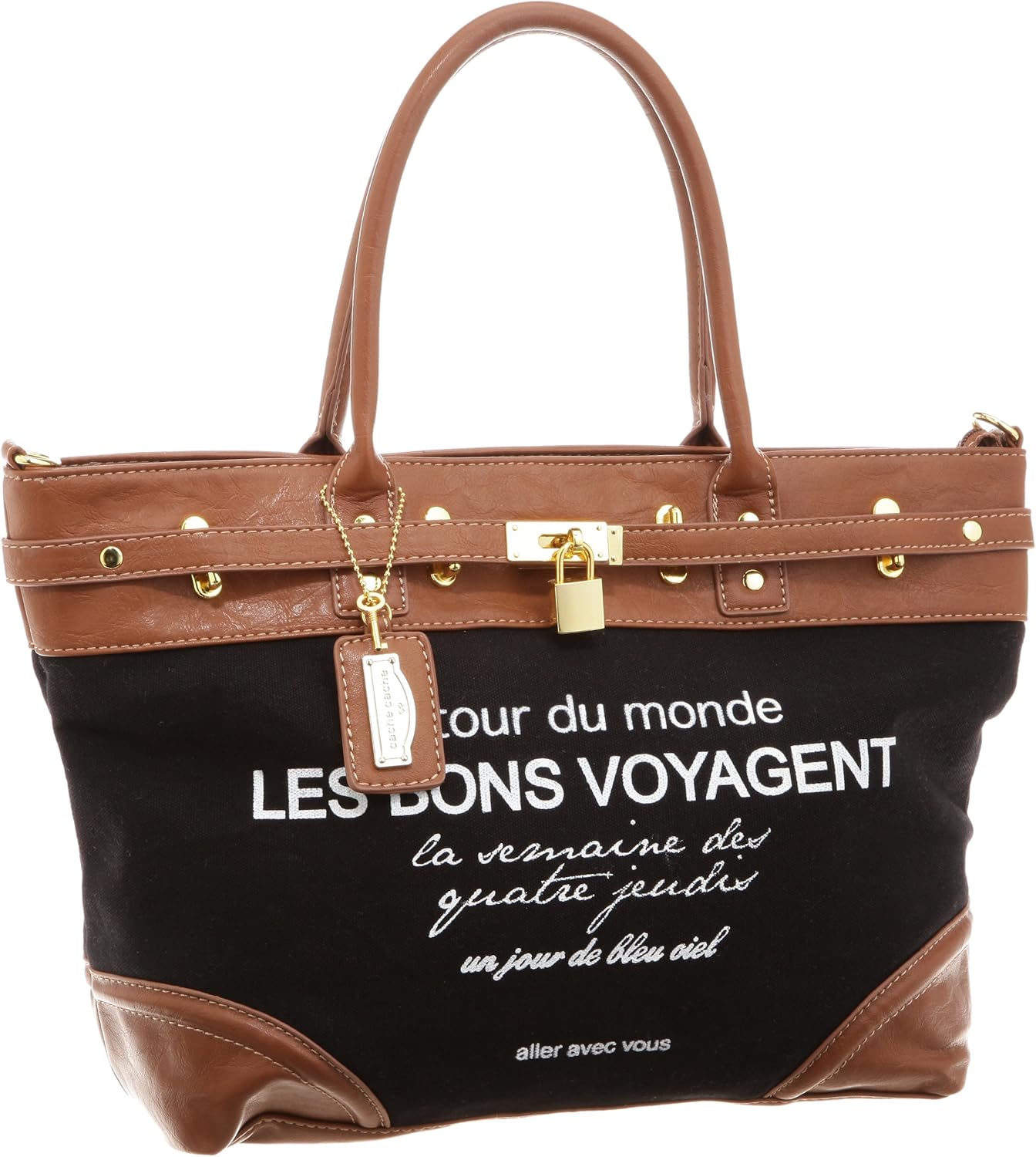 Amazon | [カシュカシュ] cachecache メッセージプリントA4バッグ 01-00-17542 BK (ブラック) | cache cache(カシュカシュ) | トートバッグ