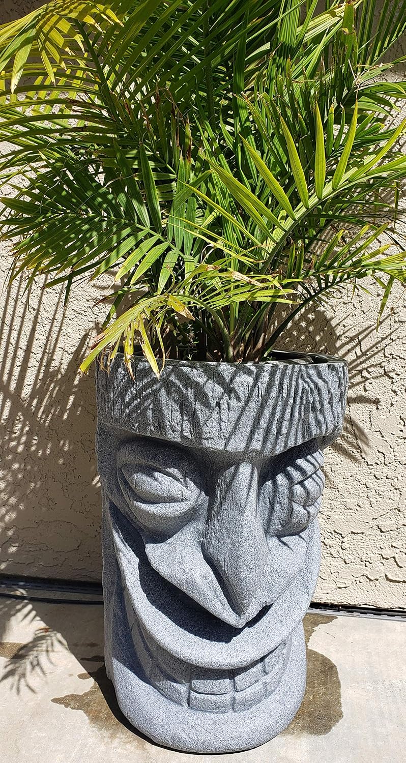 Amazon.com : Happy Tiki Planter (Grey Granite) : Patio, Lawn & Garden