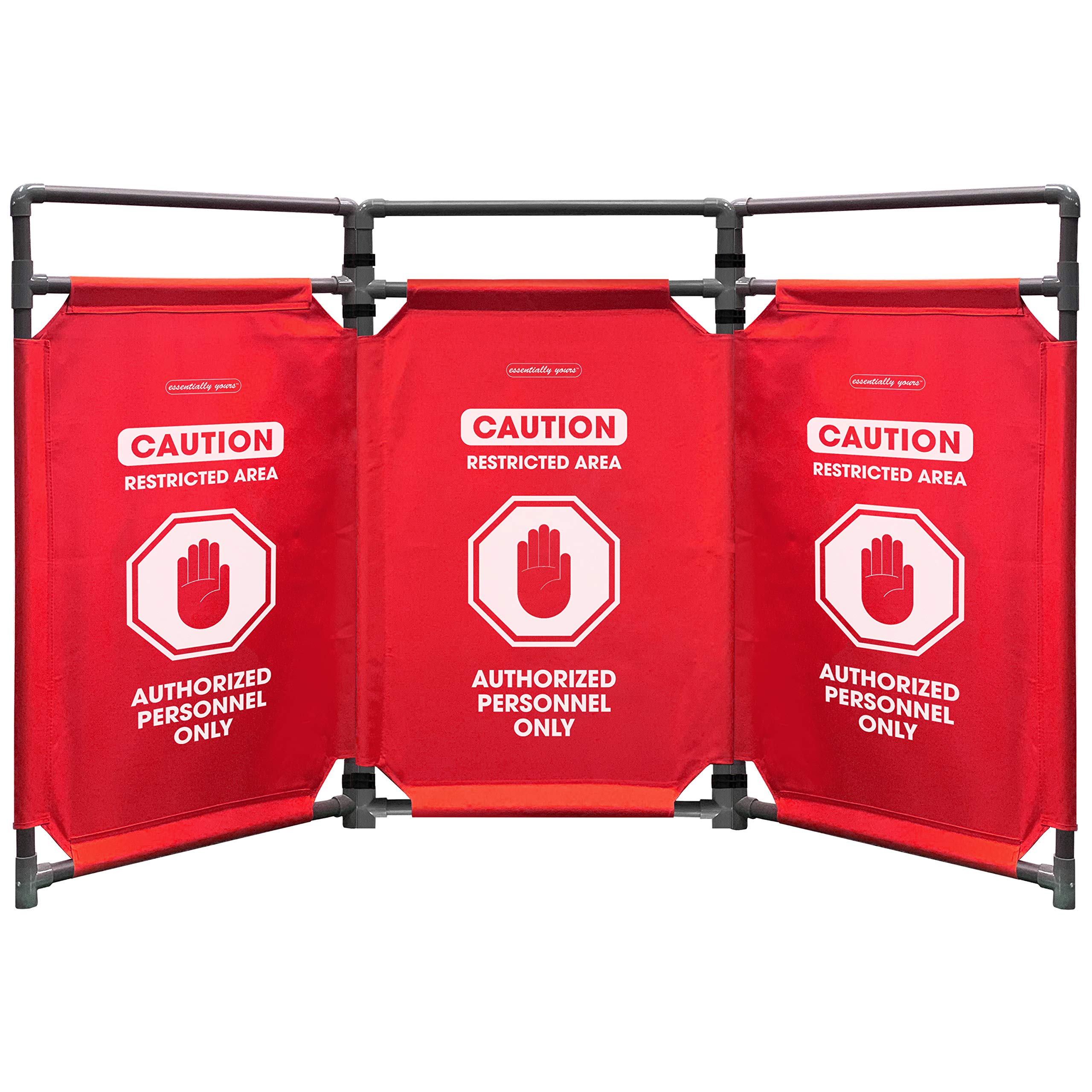 Crowd Control Fence 3-Panel Foldable - 5.8ft Wide, PVC Frame, No Entry ...