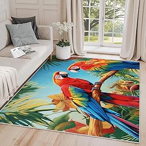 Amazon.com: Yoozitrees Parrot Design Rug - Parrot Rug, 2x3 Rug ...