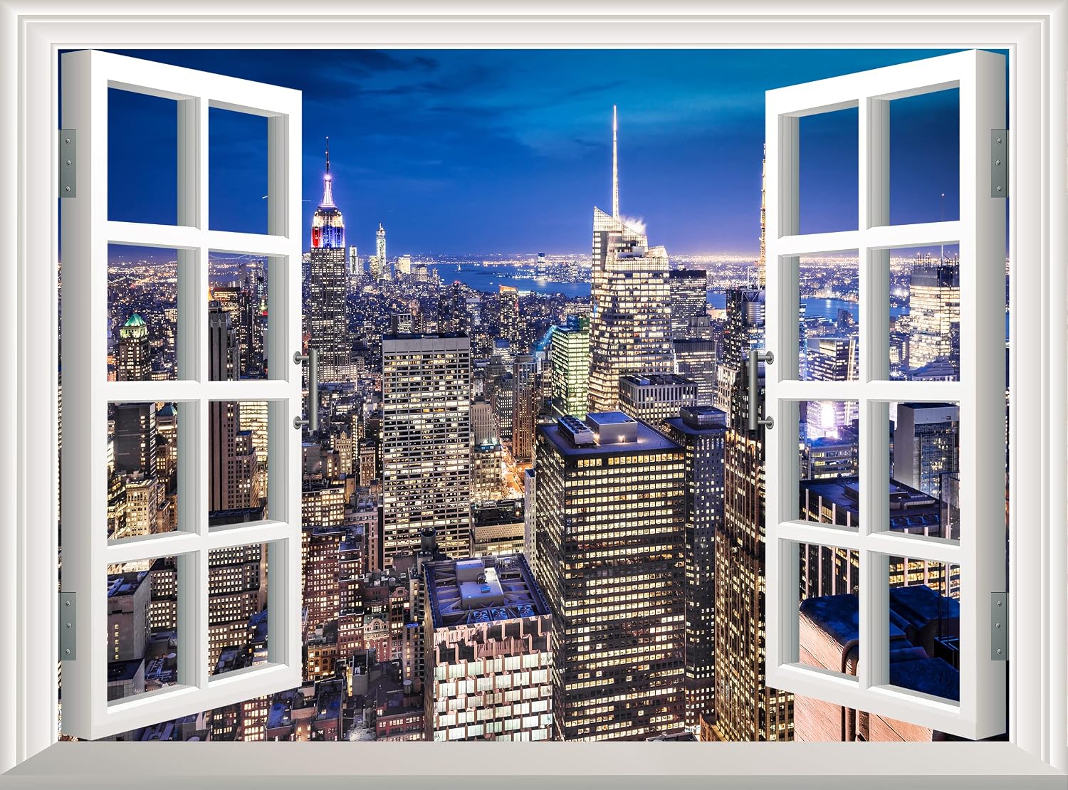 Amazon.com: New York City Wall Decal 3D Fake Window Wall Sticker ...