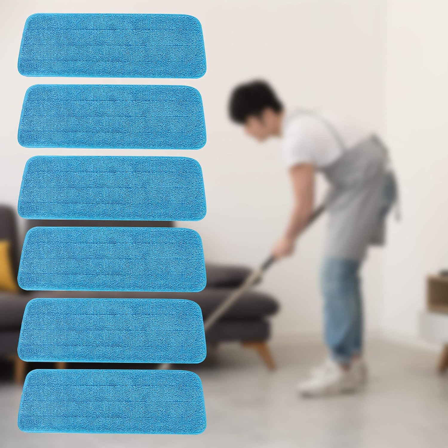 6pcs Microfiber Spray Mop Replacement Heads for Wet/Dry Mops Flat ...