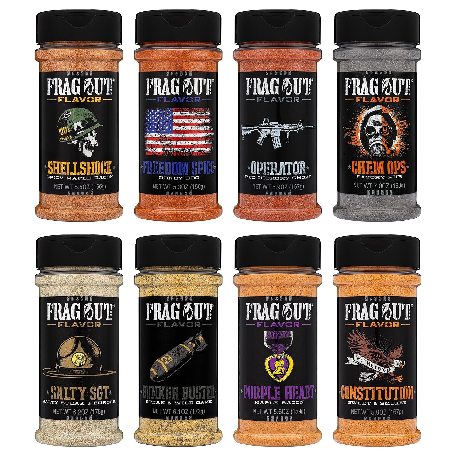 Amazon.com : Frag Out Flavor - BBQ Pack - 8 Count Variety Pack ...
