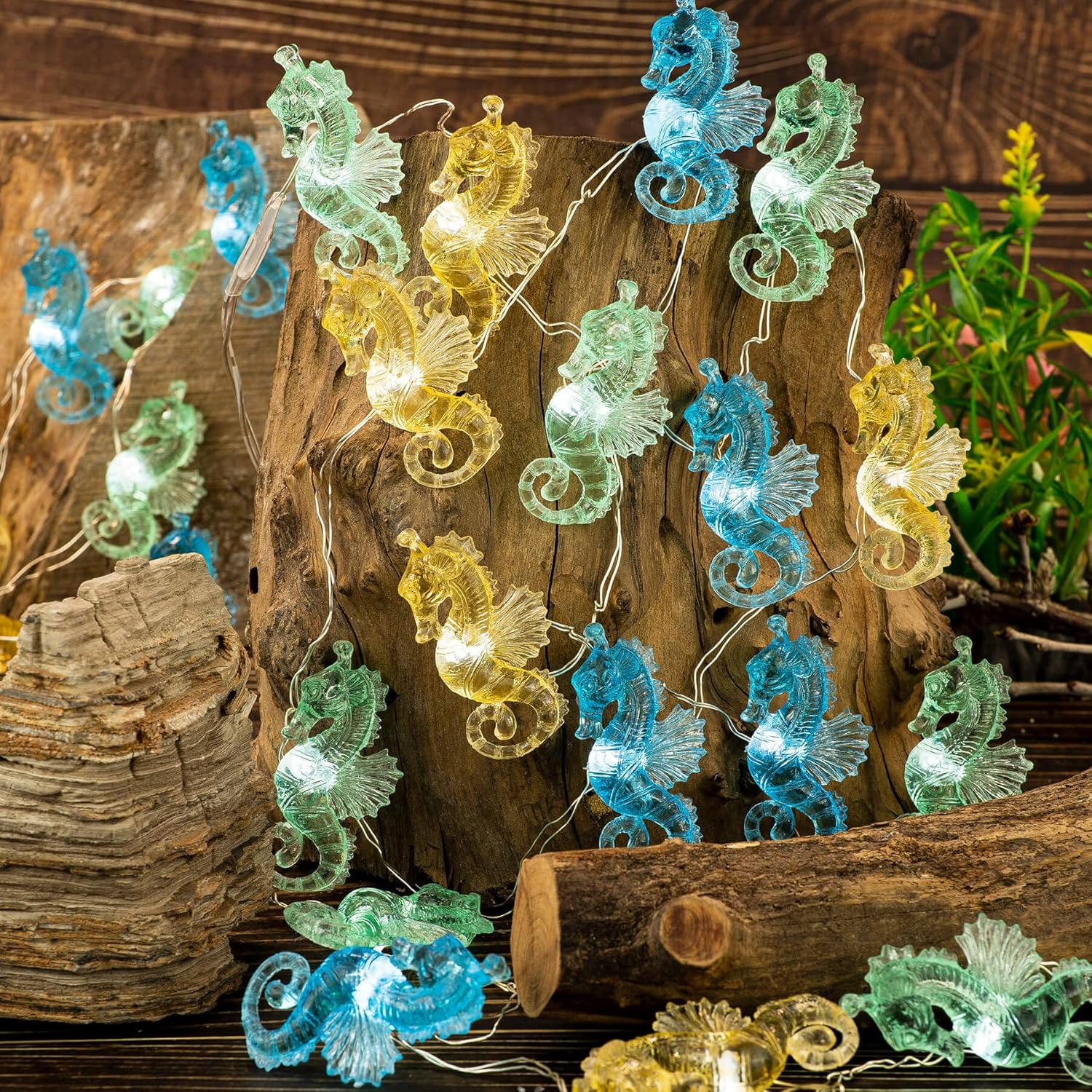 Amazon.com : Seahorse String Lights Decorative Ocean Fairy Lights Plug ...