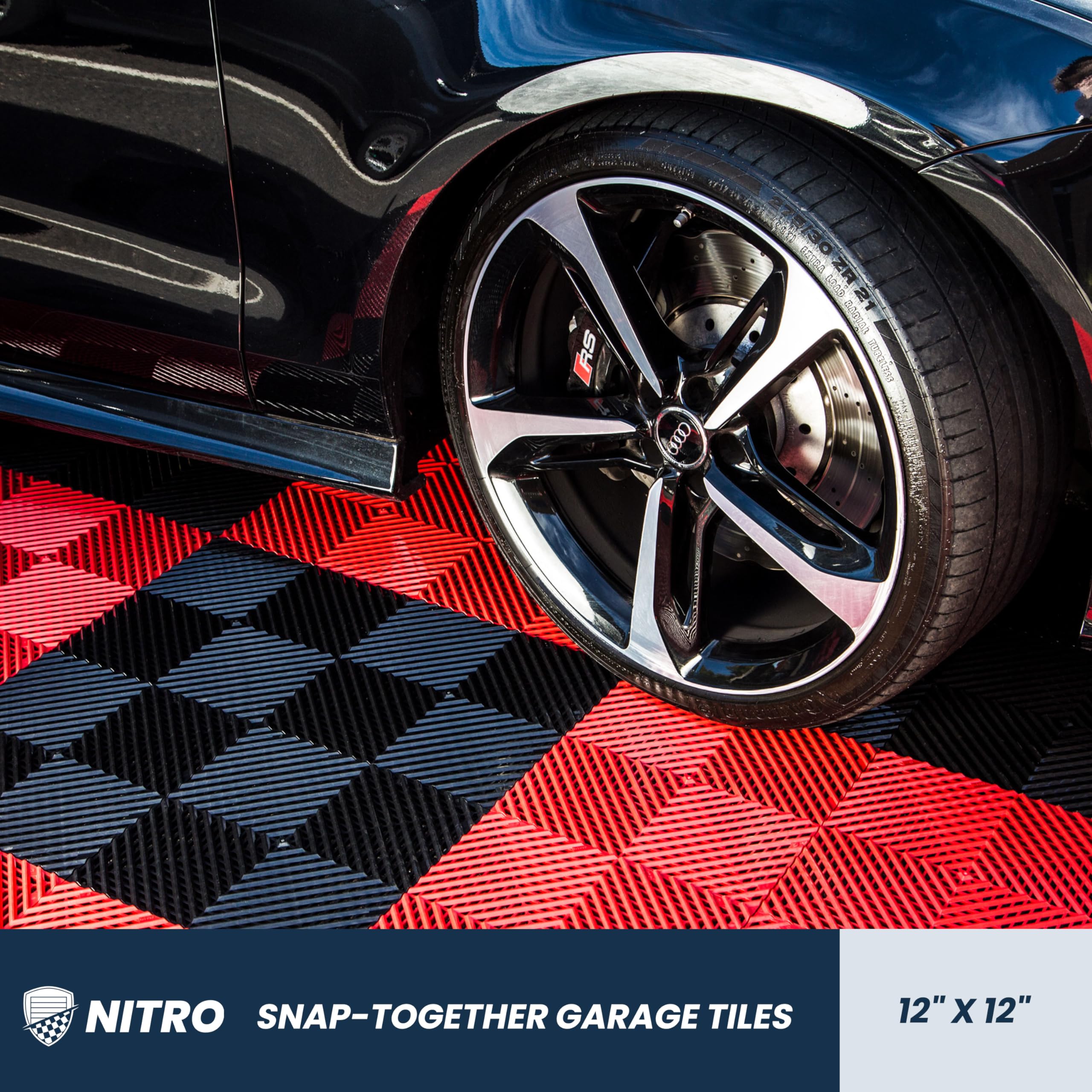 Snapklik.com : FlooringIncs Nitro 12"x12" Snap-Together Garage Flooring ...