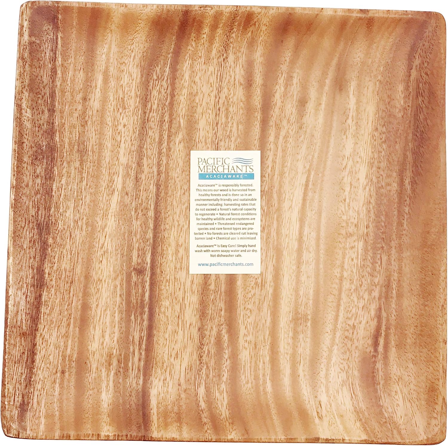 Amazon.com : Pacific Merchants Acaciaware 12-Inch Acacia Wood Square ...