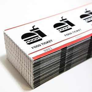 myZone Printing Lot de 2500 tickets alimentaires pour événements rapides et abordables Rouge ...