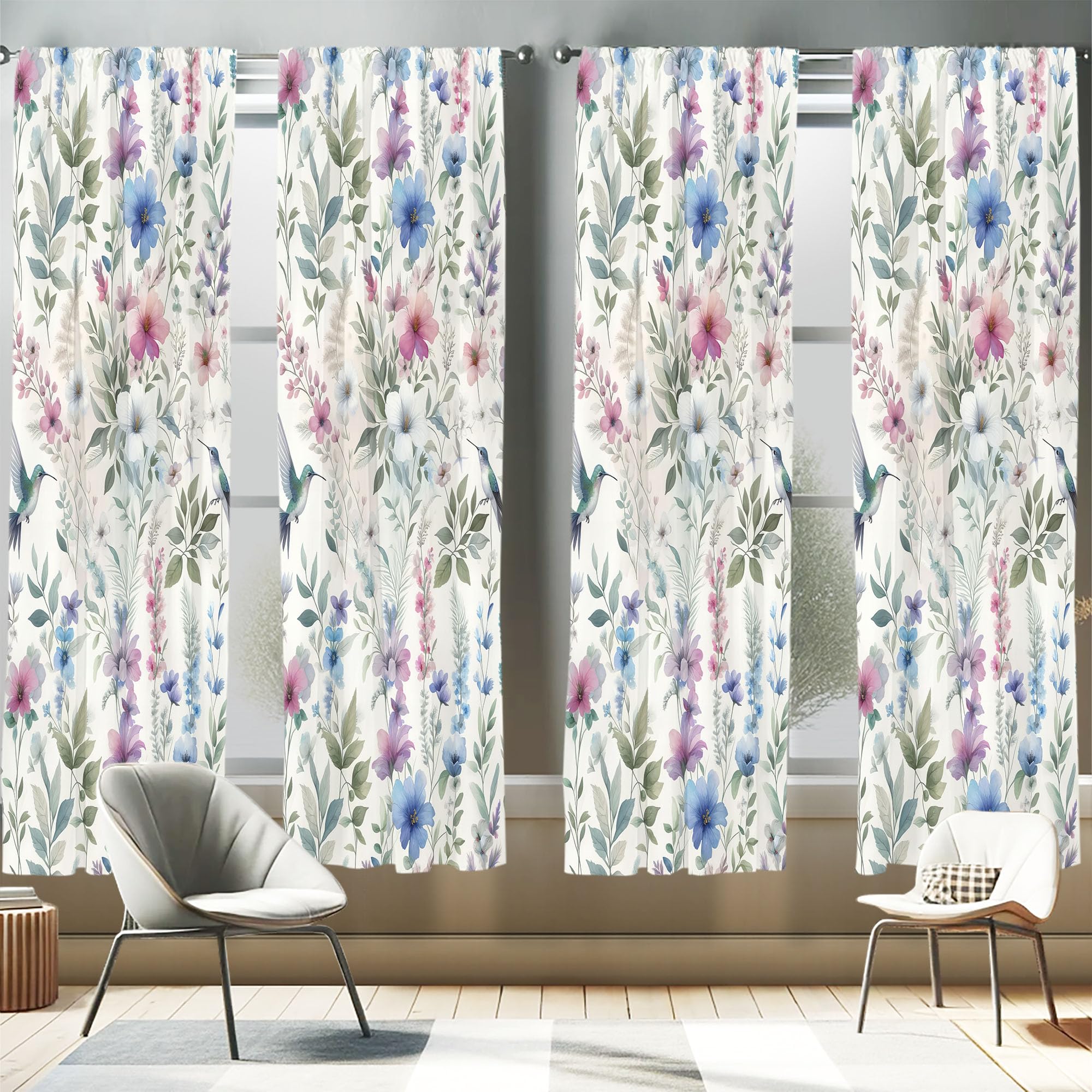 Amazon.com: Ambesonne Birds and Nature Window Curtains Pack of 2 ...