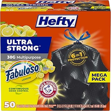 Amazon.com: Hefty Ultra Strong Multipurpose Large Trash Bags, Black ...
