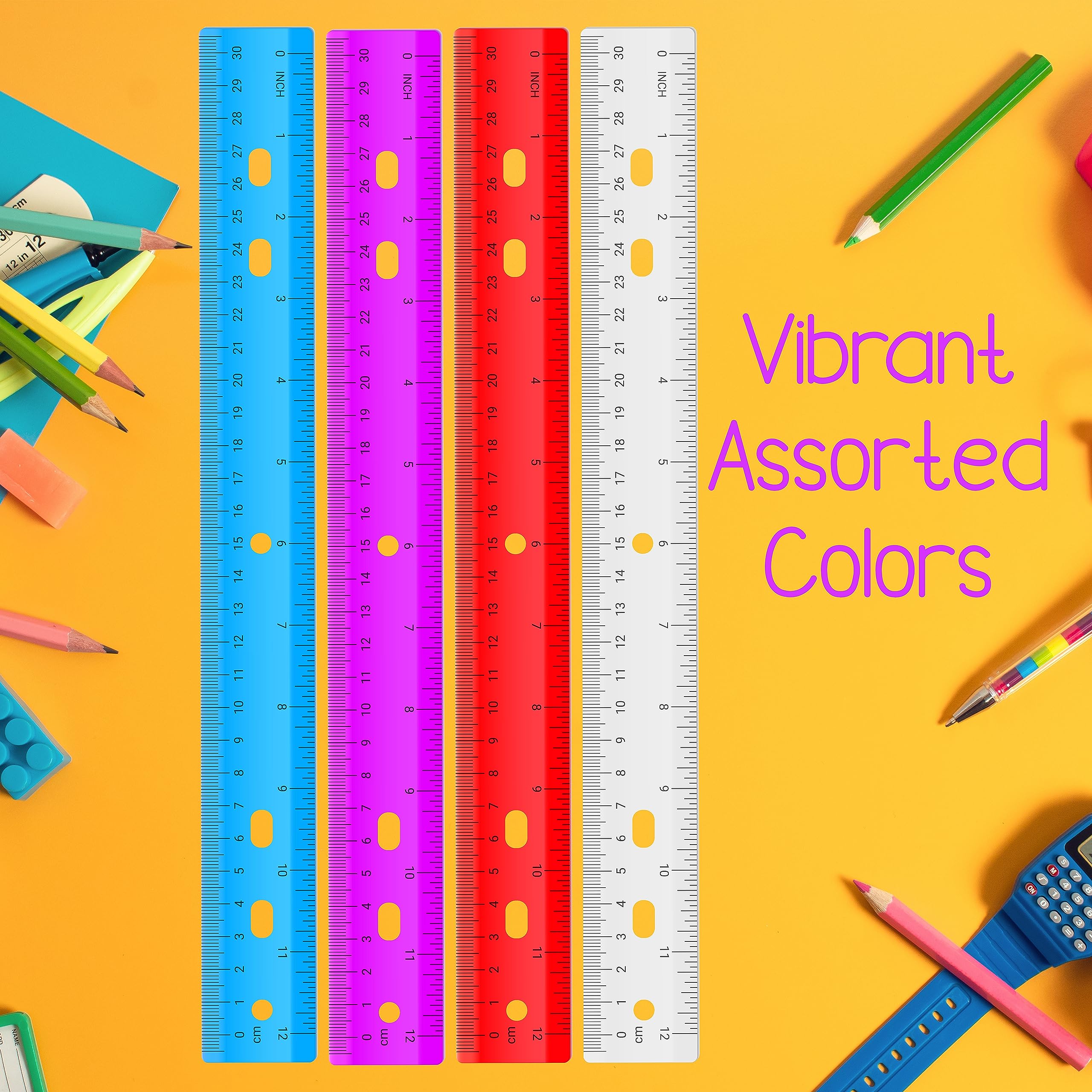 Snapklik.com : Rulers Bulk For Classroom (12 Bulk Pack) Plastic Ruler ...