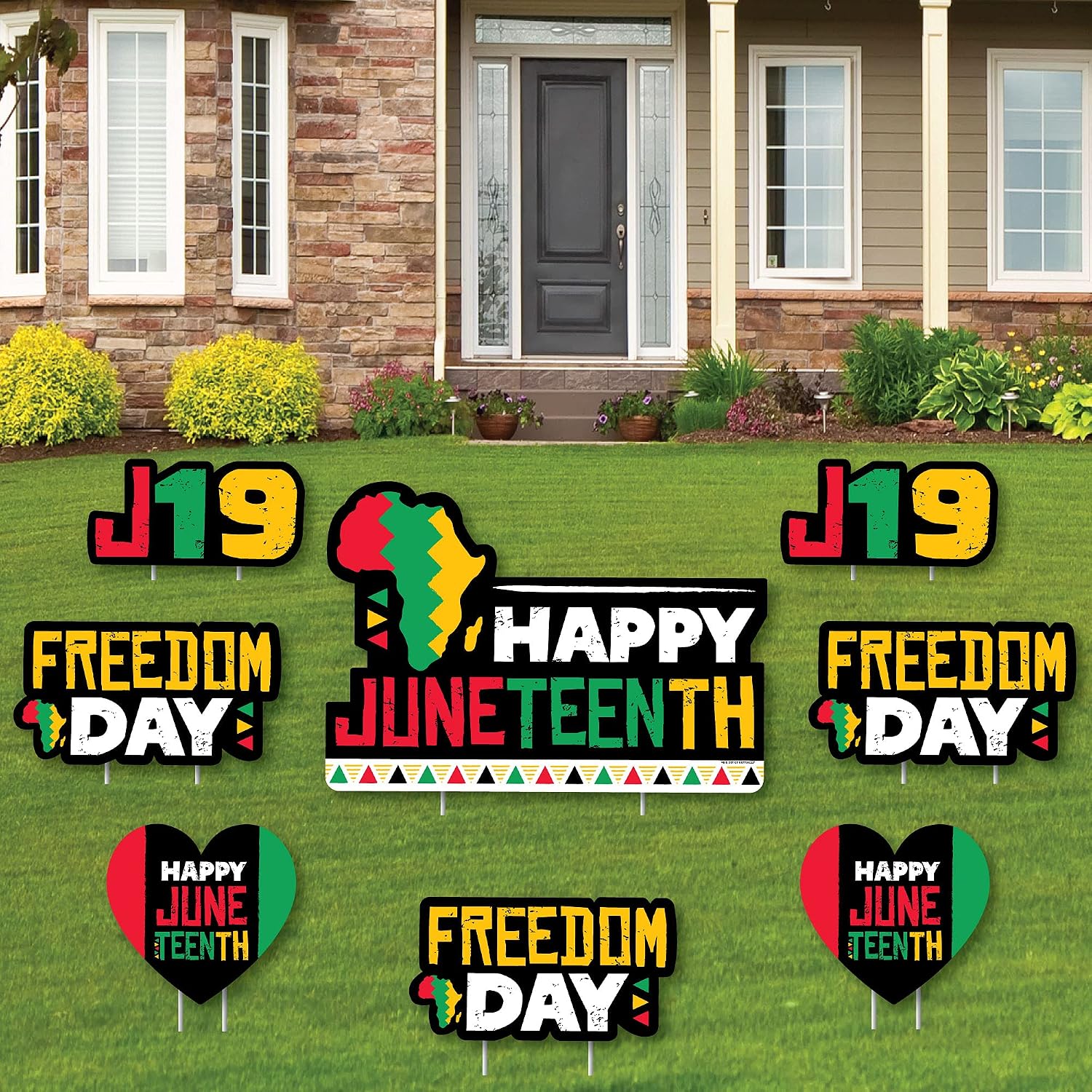 Amazon.com : Big Dot of Happiness Happy Juneteenth - Yard Sign and ...