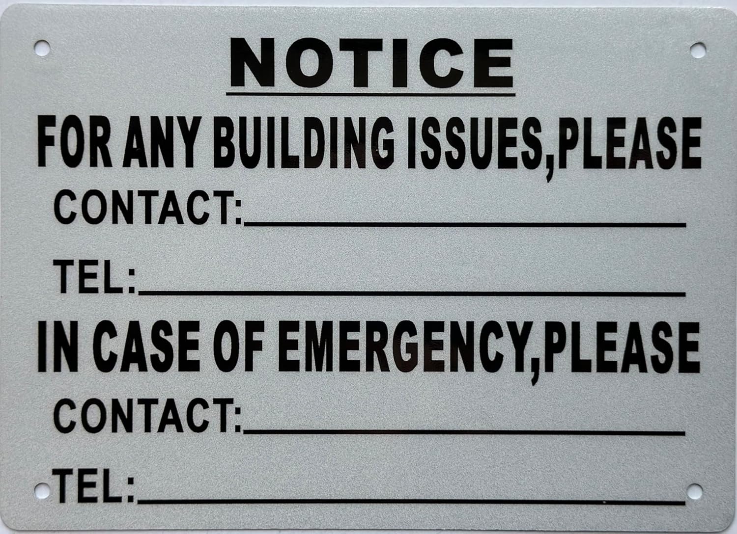 Amazon.com: NOTICE FOR ANY BUILDING ISSUES IN CASE OF EMERGENCY PLEASE ...