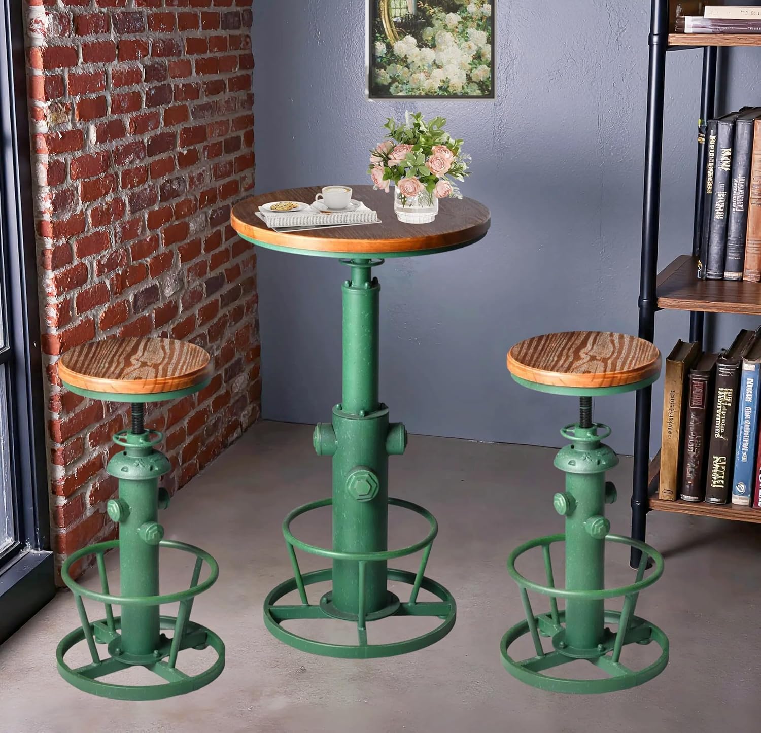 Amazon.com - Topower 3 Piece Pub Bar Set Retro Round Bar Table and ...