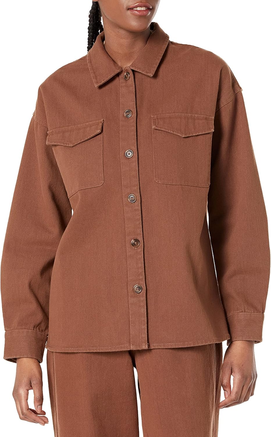 Amazon.com: The Drop Women's Demi Loose Fit Shirt Jacket, Coffee Bean ...