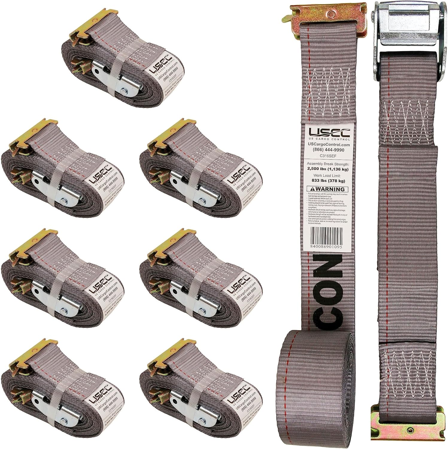 Amazon.com: US Cargo Control E-Track Cam Buckle Straps (8-Pack), 2 Inch ...