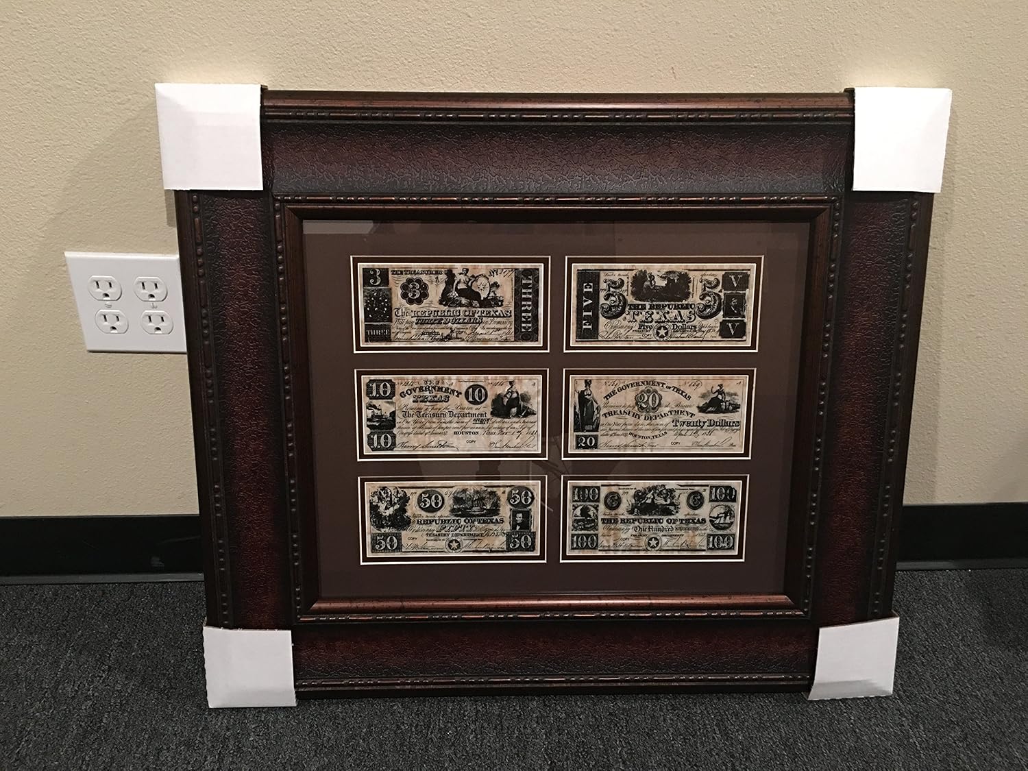 Amazon.com: Texas Currency, Republic of Texas Money (Faux) Matted and ...