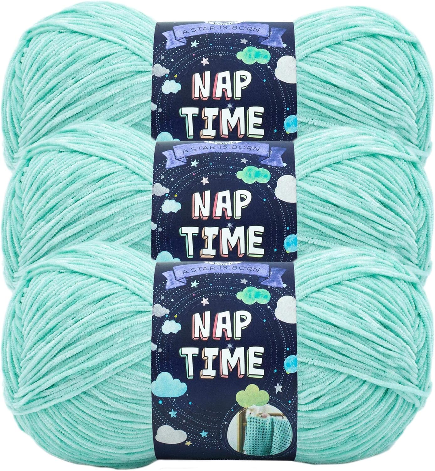 Buy 3 Pack Lion Brand Yarn Naptime Baby Yarn, Pale Aqua Online at ...
