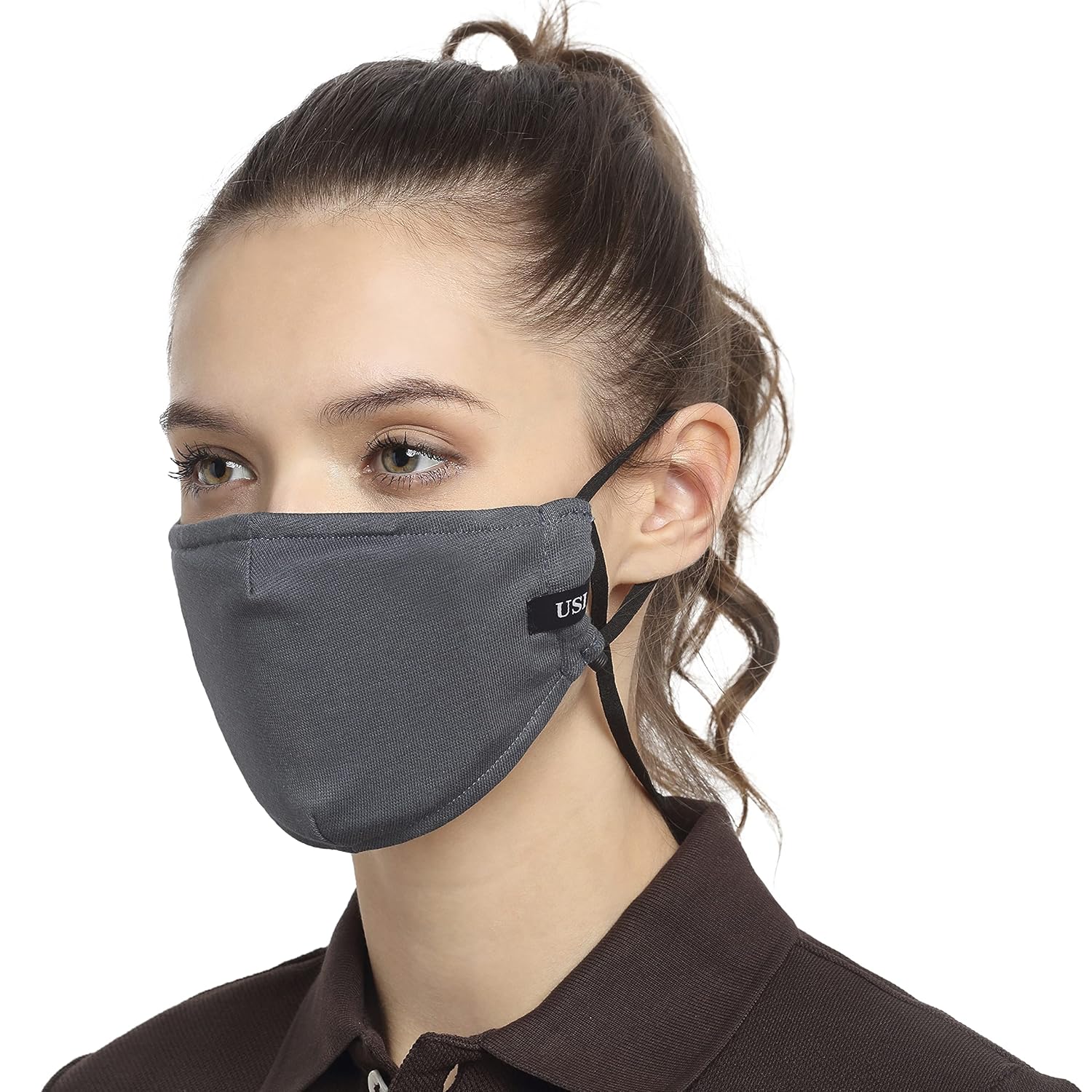 USI Uni Style Image Ear loop Mask with Filter Color DK.Grey : Amazon.in ...