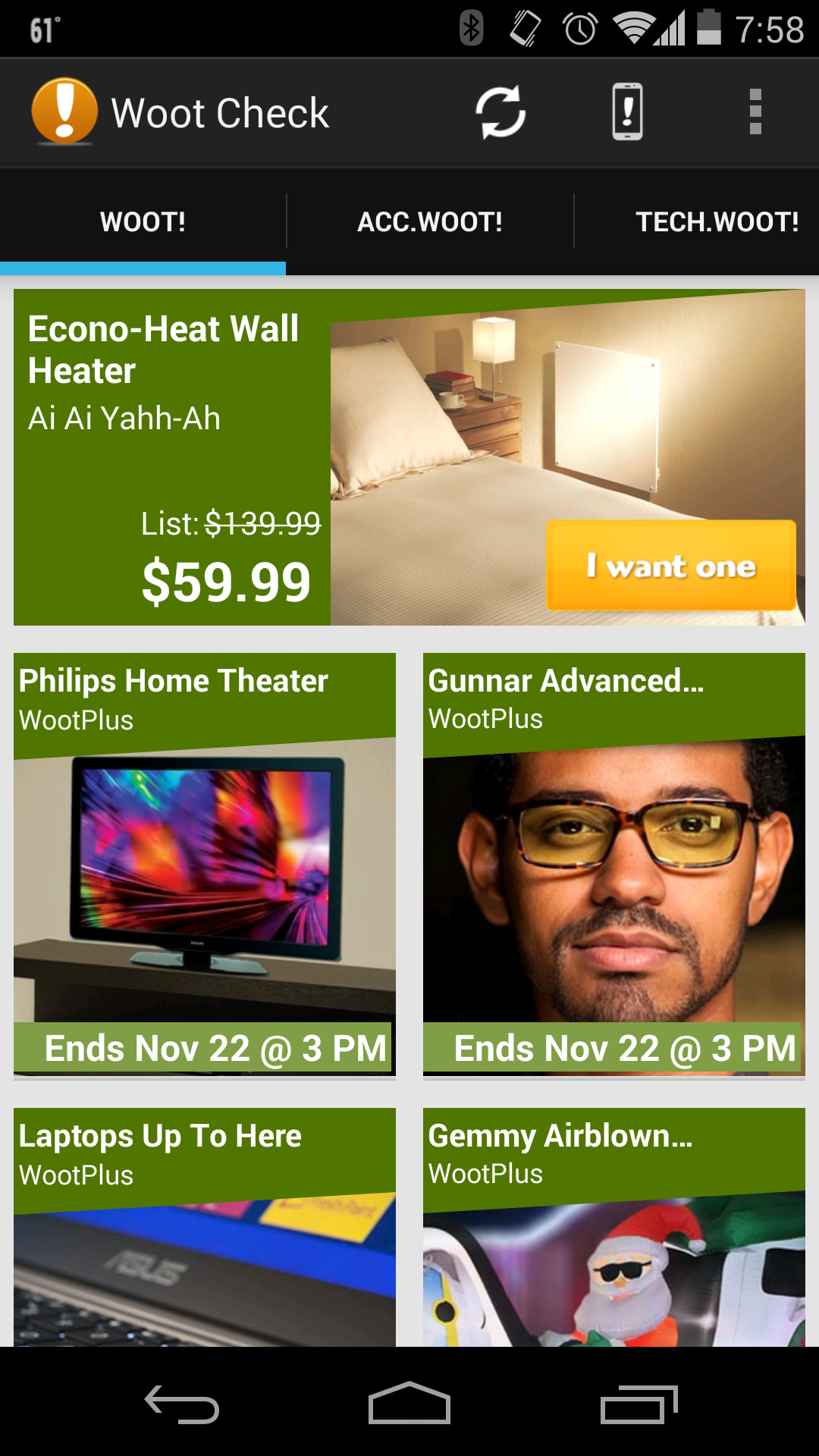 Woot Check - Daily Deals - App on Amazon Appstore
