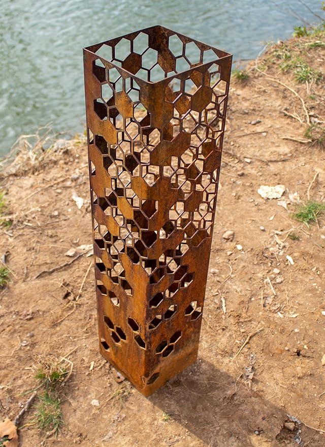 Amazon.com: Beehive Hexagonal Metal Garden Columns, Rust Brown (36" x 8 ...