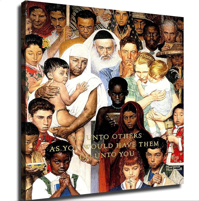 Amazon.com: Norman Rockwell Print 'Do Unto Others' - People of All ...