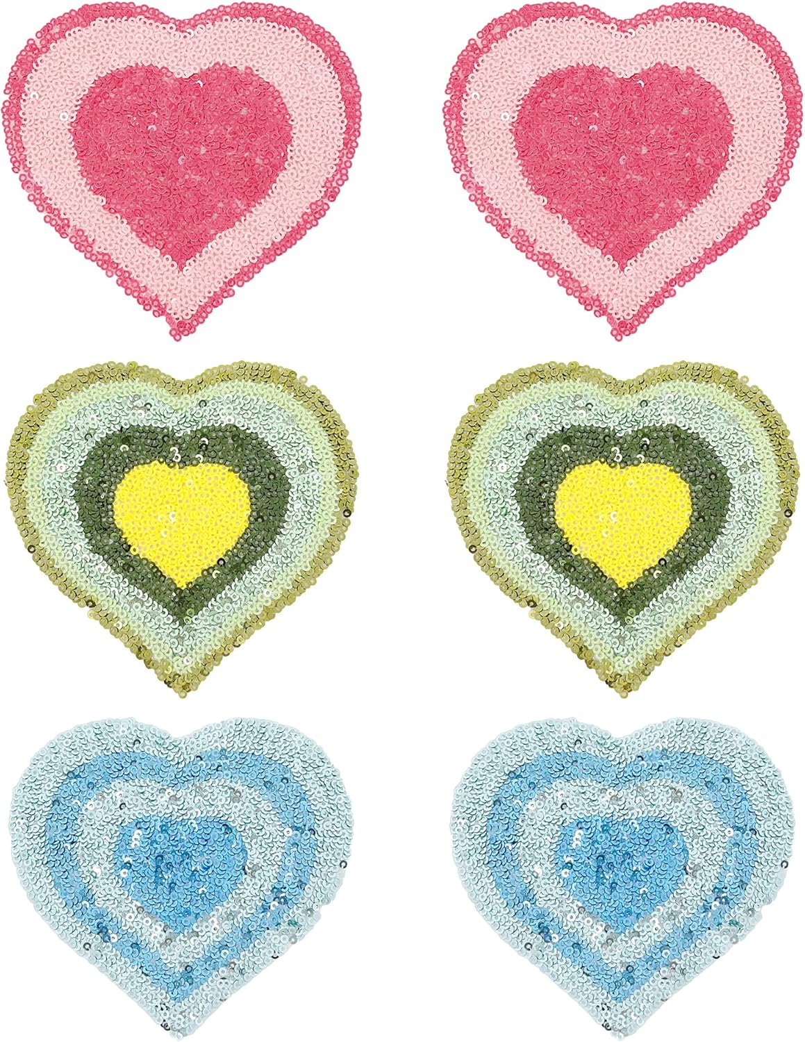 Amazon.com: Naimo 3 Pairs Sequin Heart Shape Nipple Covers Reusable ...