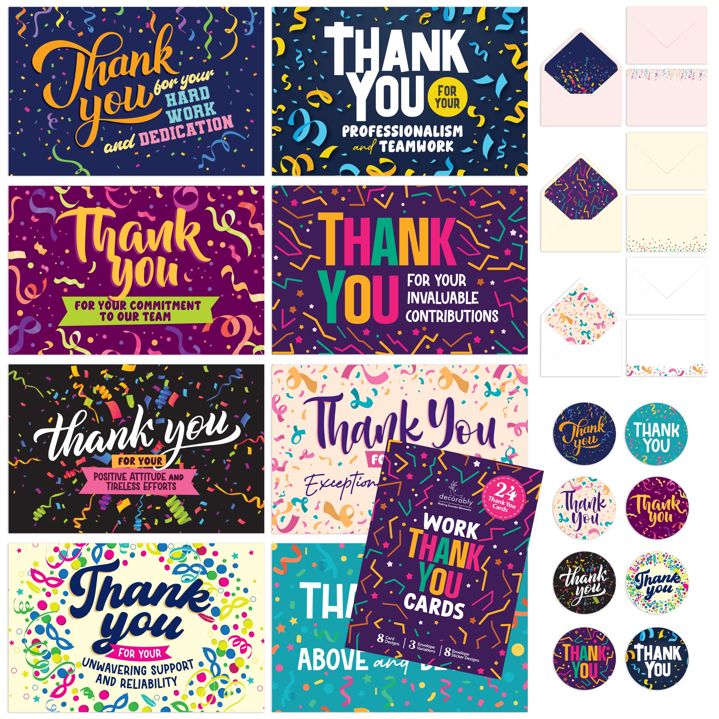 Snapklik.com : Decorably 24 Pack 6x4in Thank You Cards For Employees ...