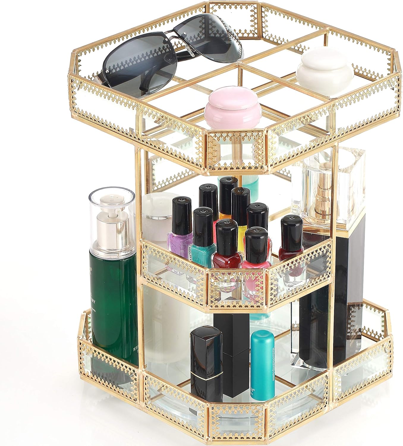Amazon.com: Miss Sweet Makeup Organizer Cosmetic Storage Adjustable 360 ...