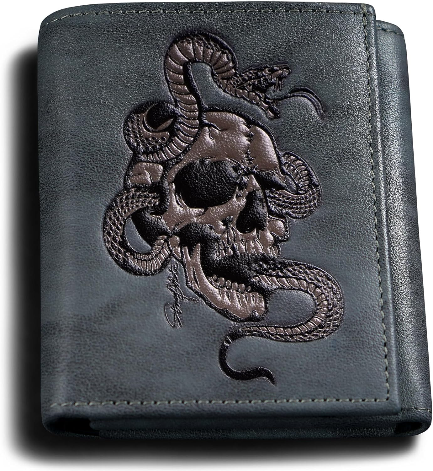 Amazon.com: skneephate Trifold Wallets For Men,Skull Mens tri fold ...