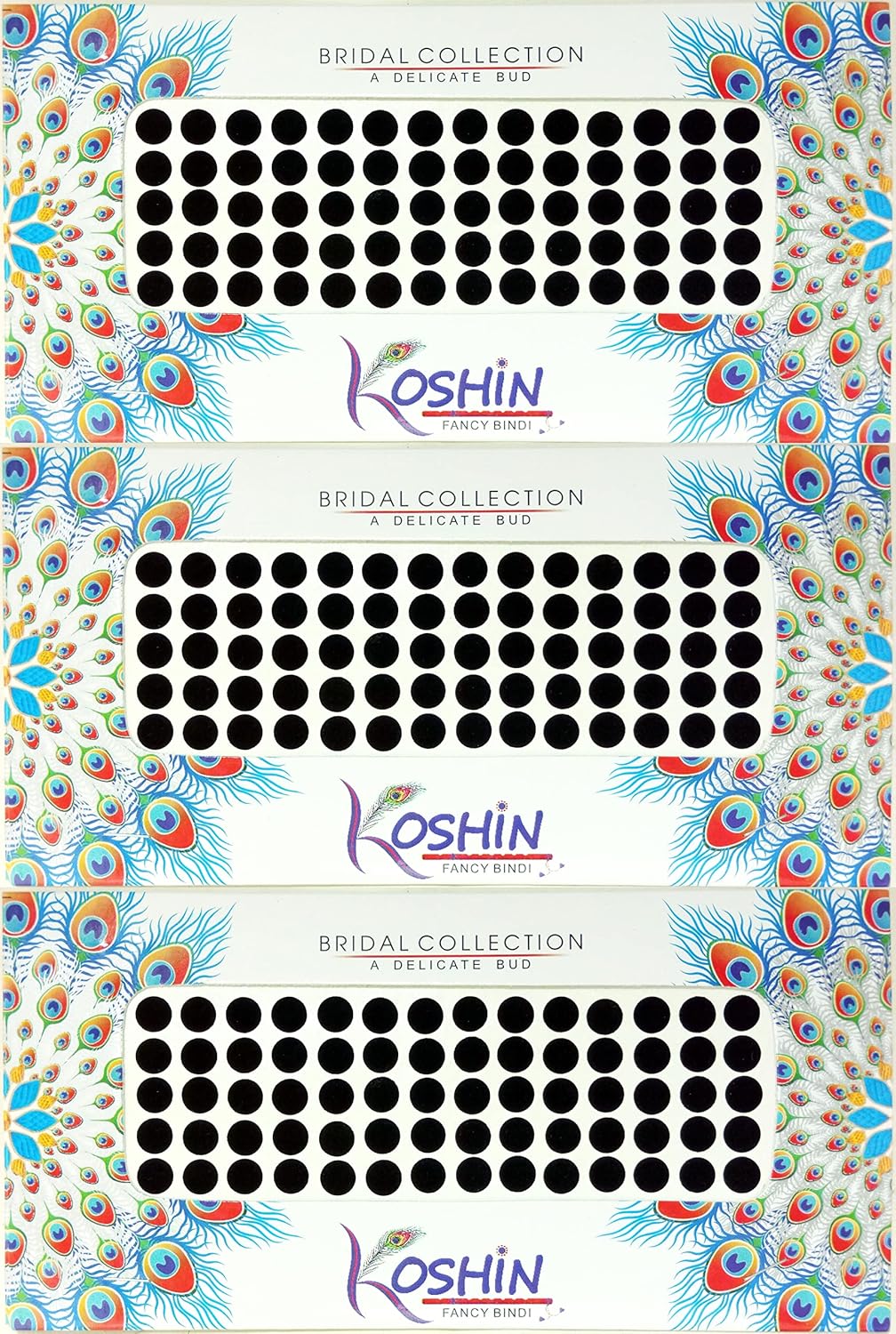 KOSHIN Black Color Round Shape Diameter 8 mm Forehead Bindi For Women ...