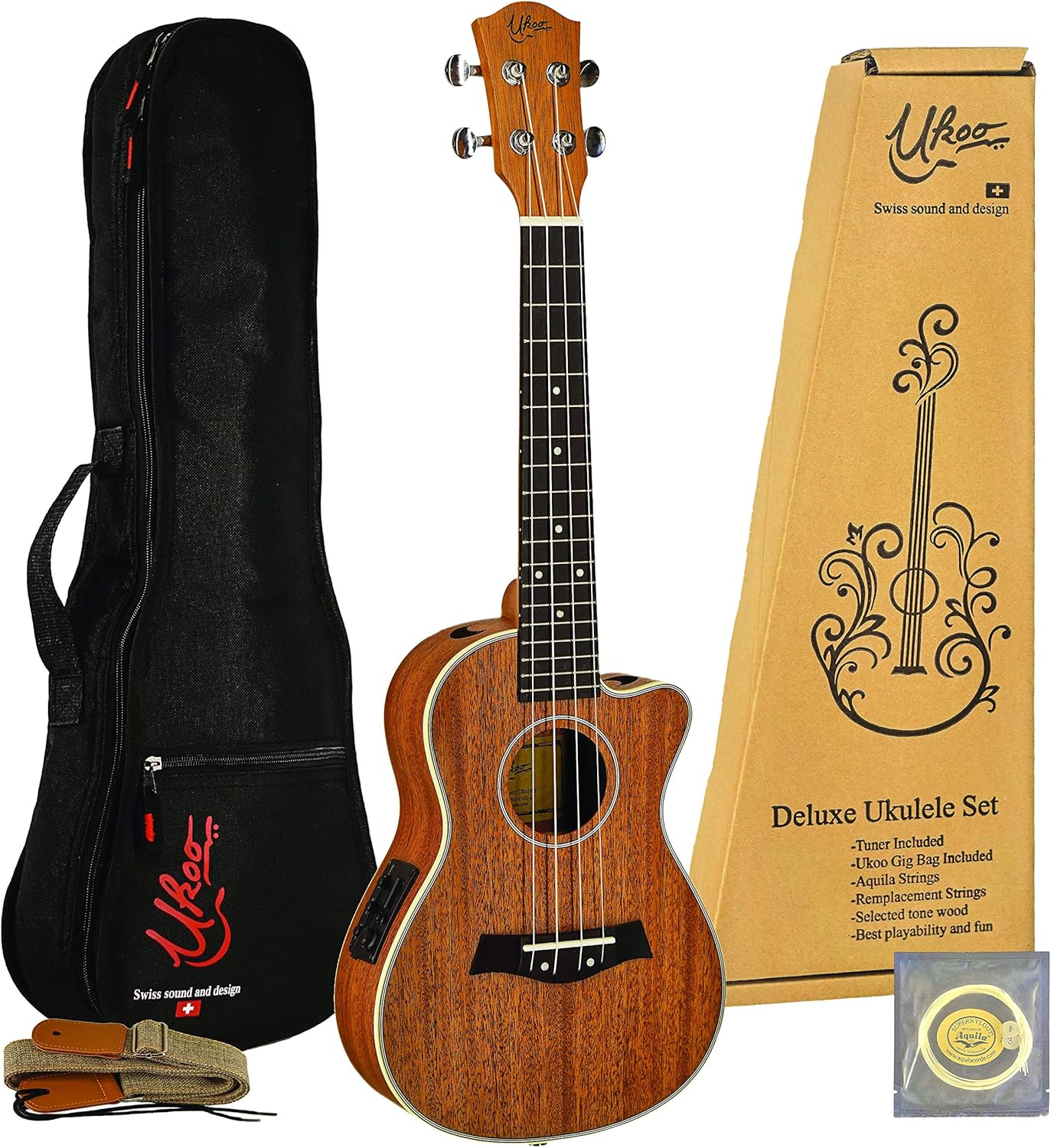 Amazon.com: Concert Ukulele 24" Solid Mahogany by Ukoo Switzerland ...