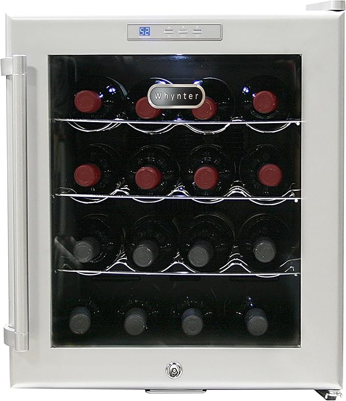 Amazon.com: Whynter WC-16S SNO 16 Bottle Wine Cooler, Platinum with ...