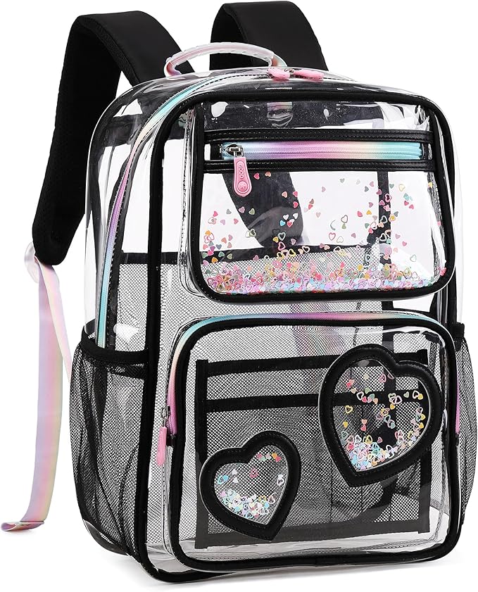 Amazon.com | KIDNUO Clear Backpack for Girls Women Transparent Kids ...
