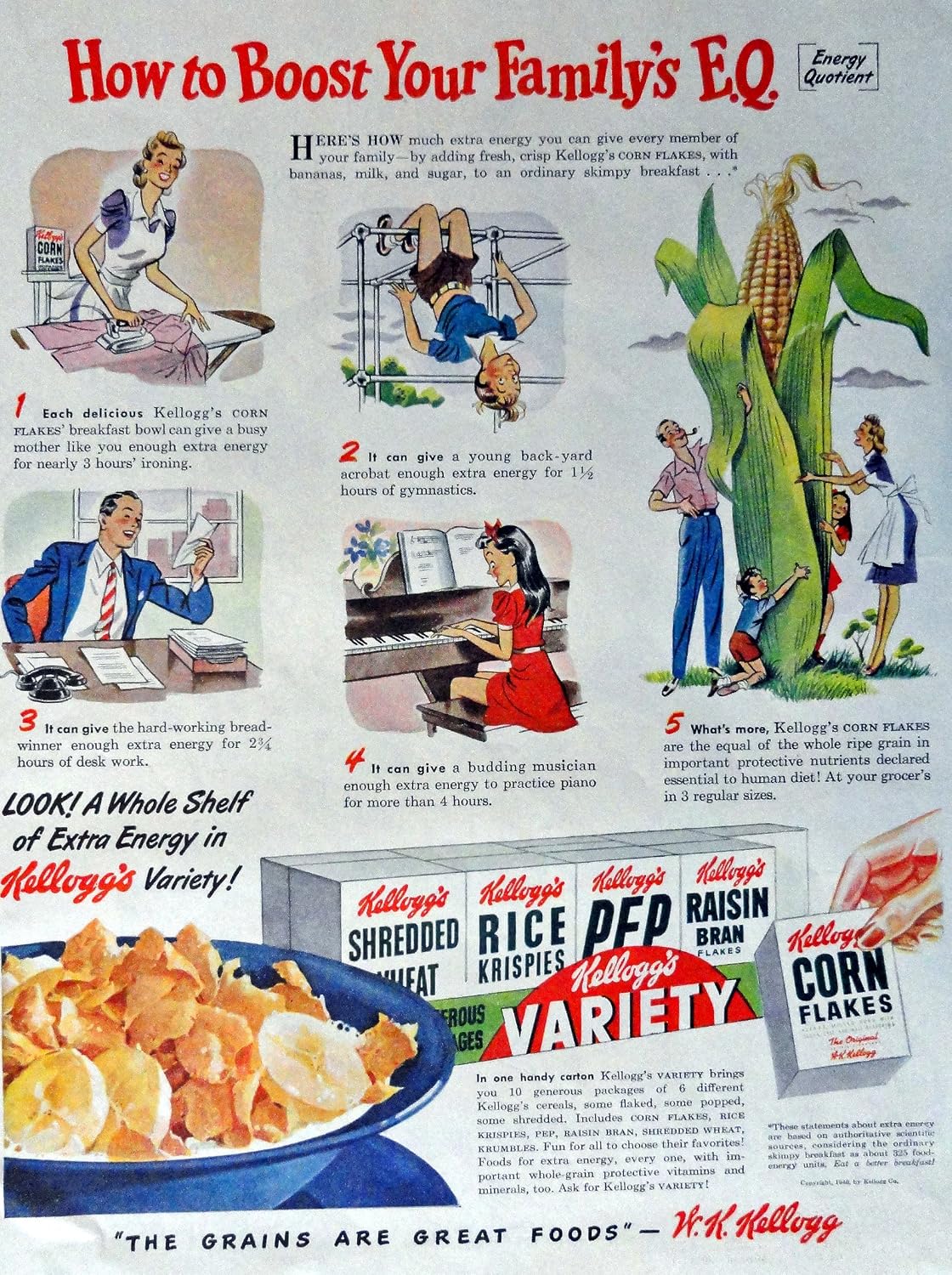 Amazon.com: Kellogg's Ceral, Print Ad. Full Page Color Illustration ...
