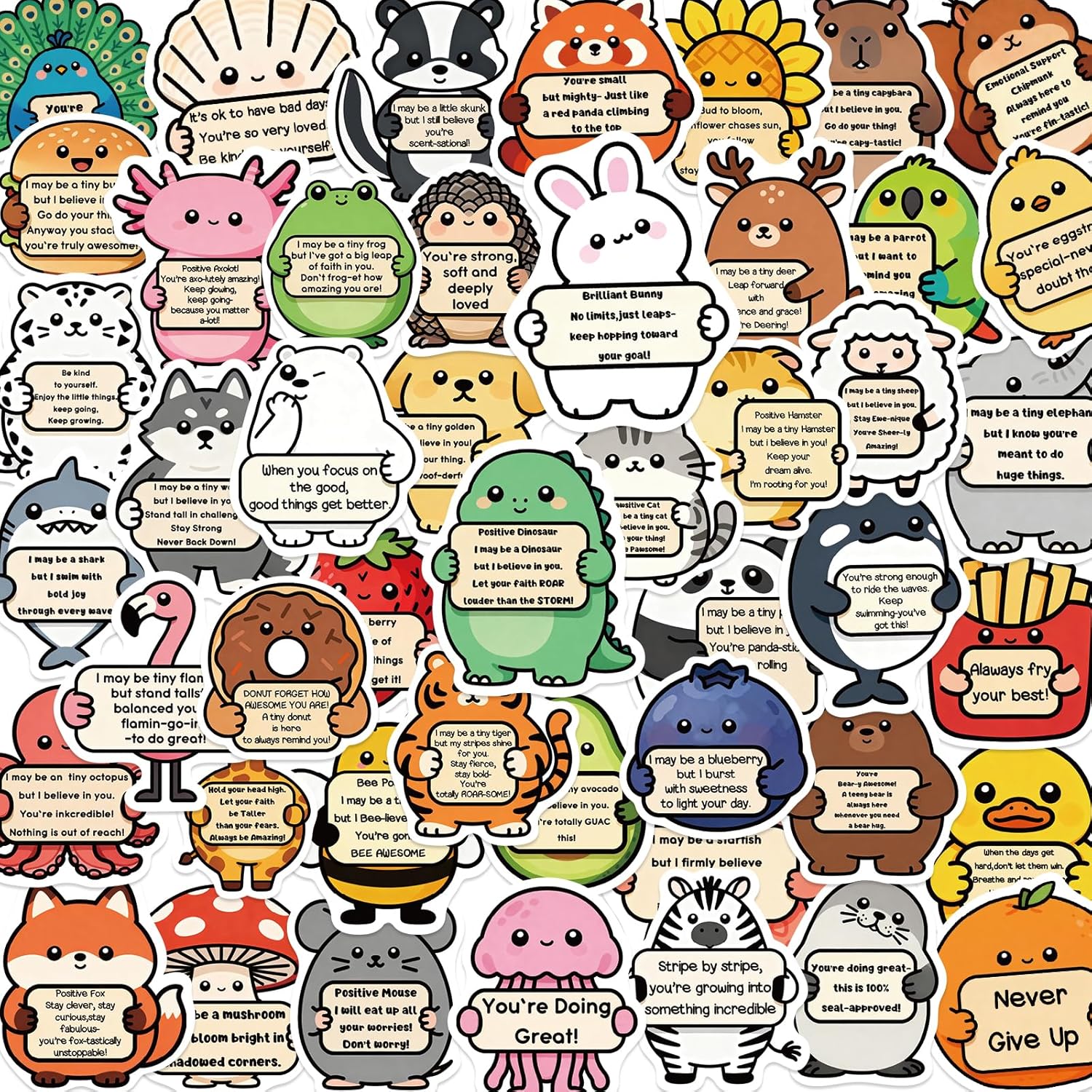 Amazon.com: 100PCS Cute Stickers for Kids, Affirmation Animal Stickers ...