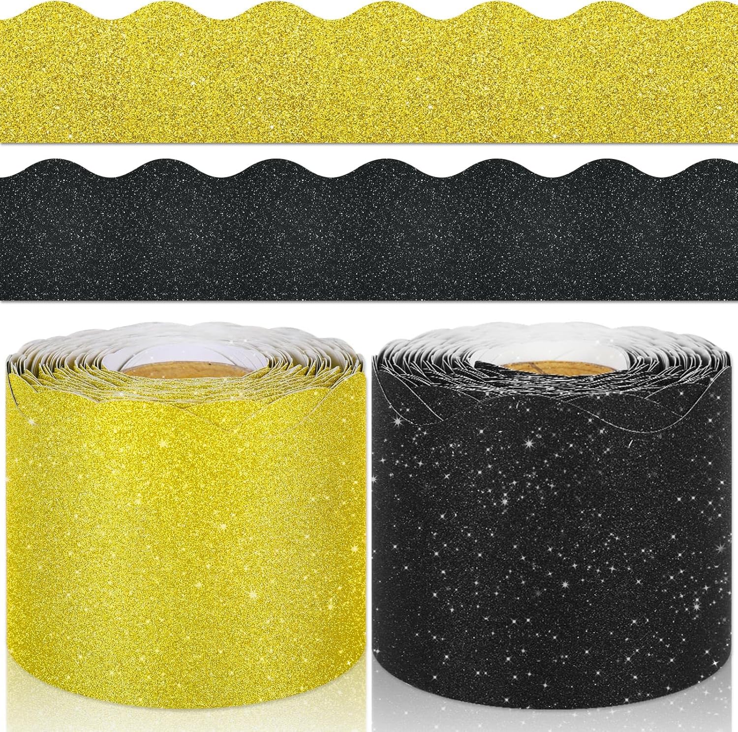 Amazon.com: Whaline 131.2ft Glitter Bulletin Board Borders 2 Rolls ...