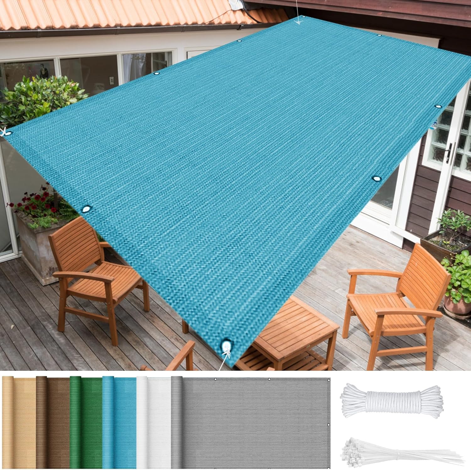 Sun Shade Sail 2.8 x 3.4 m(9.2 x 11.2ft) Rectangle Awning Sun Shade for ...