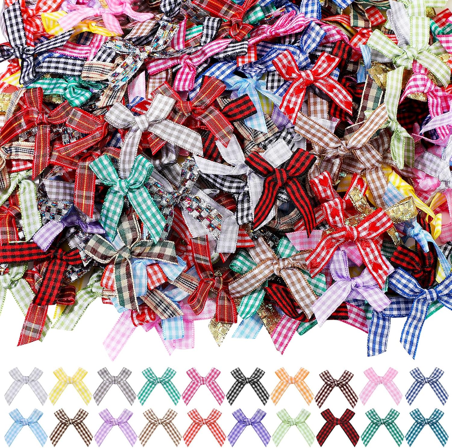 Amazon.com: Ysleen 300 Pcs Mini Ribbon Craft Bows, Small Multicolor DIY ...