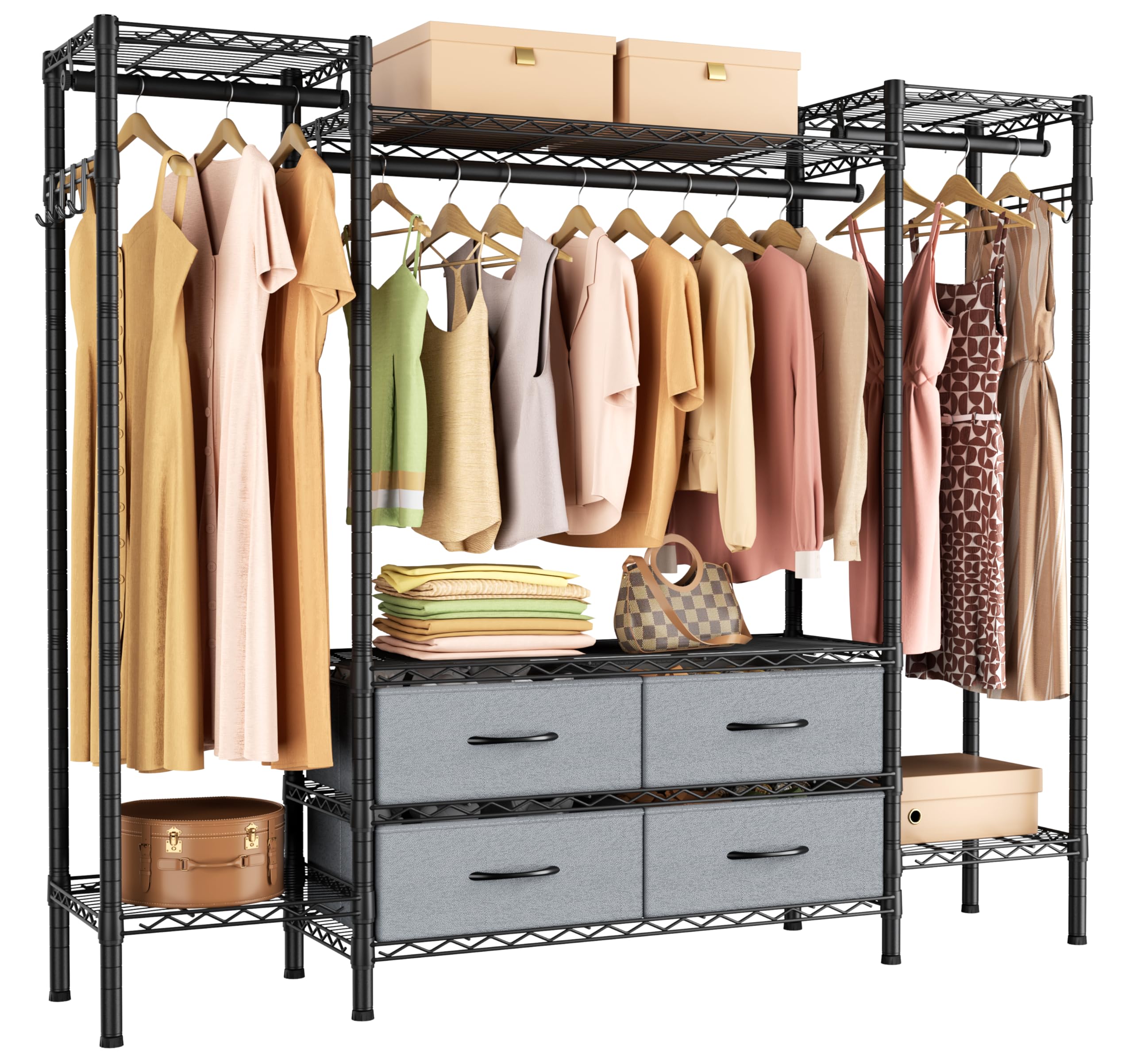 Amazon.com - Large Garment Rack Heavy Duty Clothes Rack,Freestanding ...