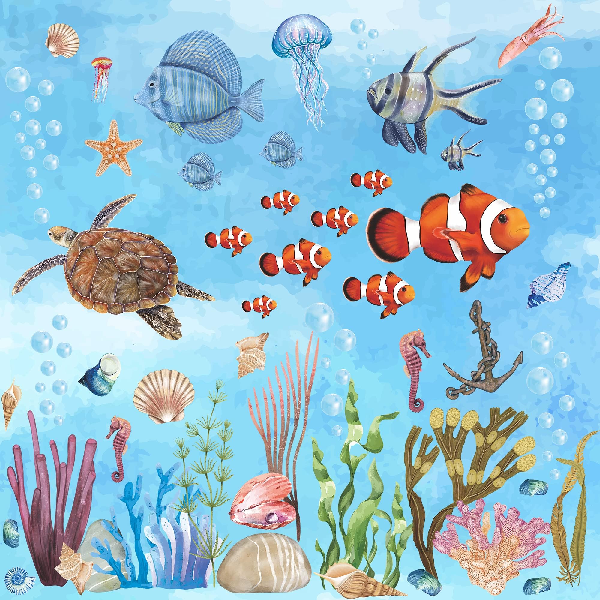 Amazon.com: Fish Wall Stickers Under The Sea Decorative Wall Decals ...