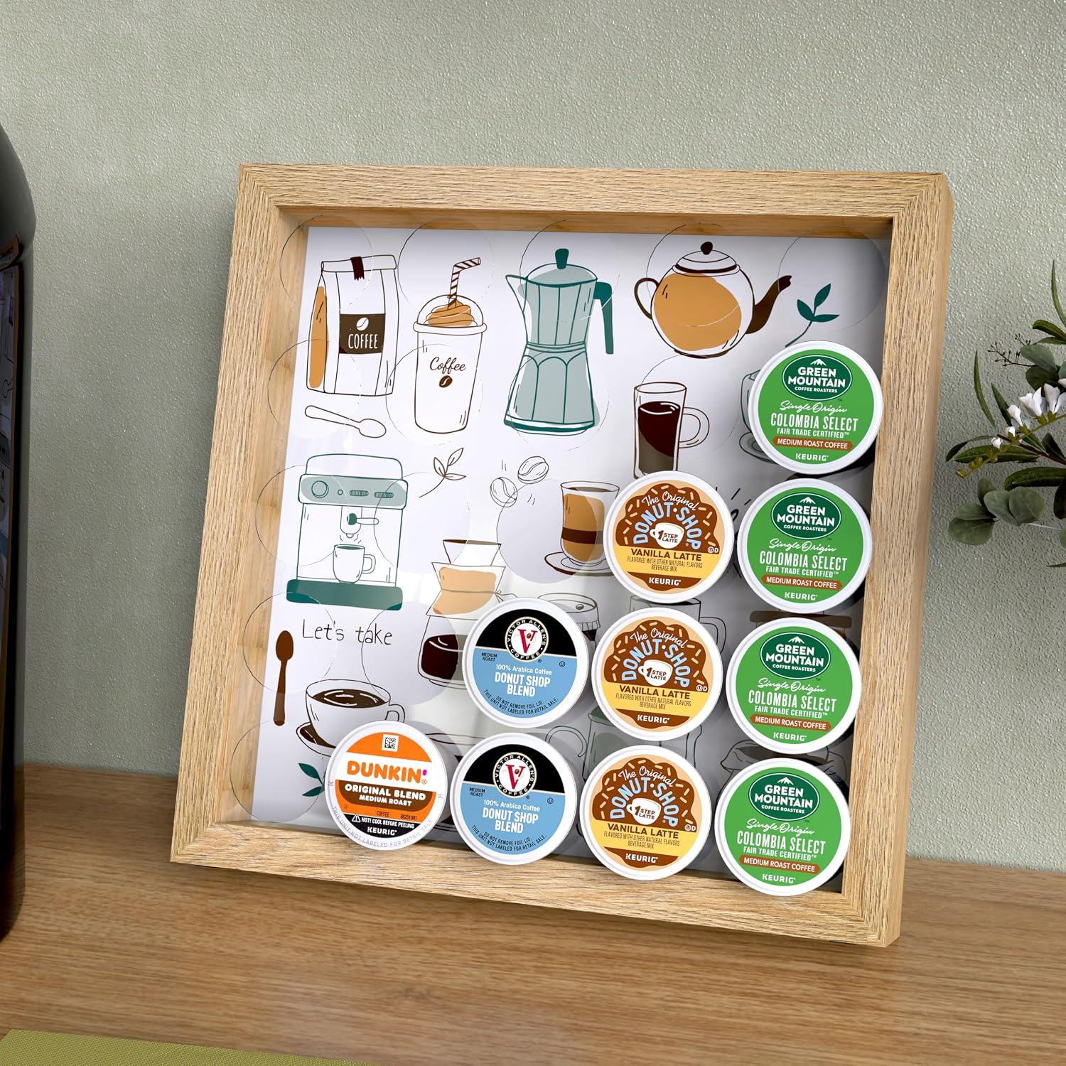 Amazon.com: KUSOVILI K Cup Holder, Coffee Pod Display, Wood Coffee ...